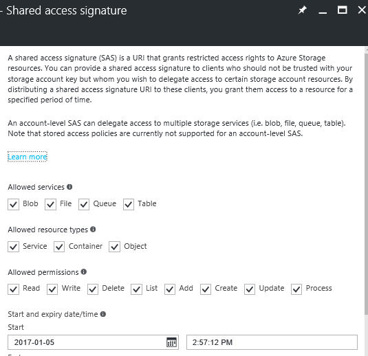 Azure Storage Account – Configure Security using Shared Access ...
