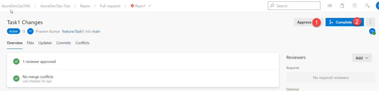Azure DevOps – Tips and Tricks – 13 – How to merge two branches using Pull Request approval ...